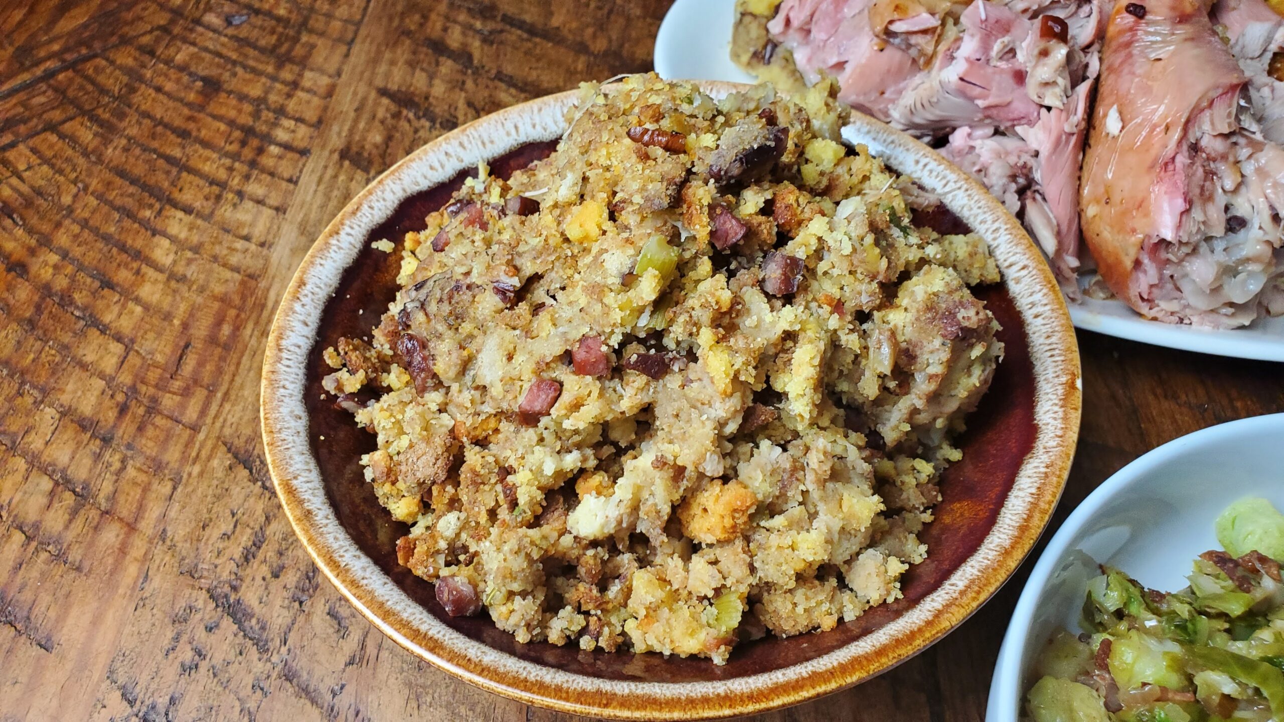 Easy To Make Cornbread Dressing with Sausage and Pecans